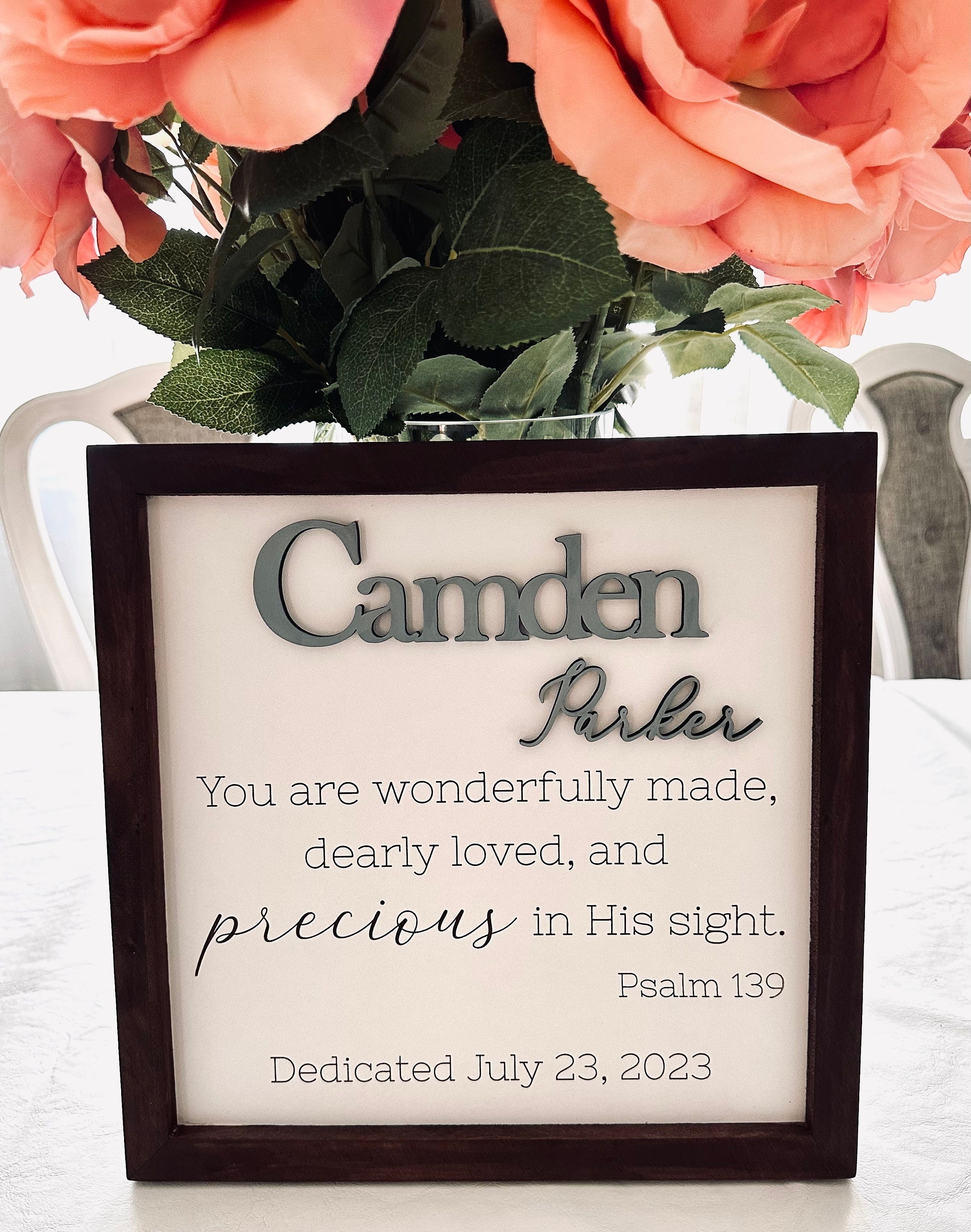 Personalized Baby Dedication Sign, Baby Baptism, Christening Gift - Etsy