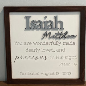 Personalized Baby Dedication Sign, Baby Baptism, Christening Gift - Etsy