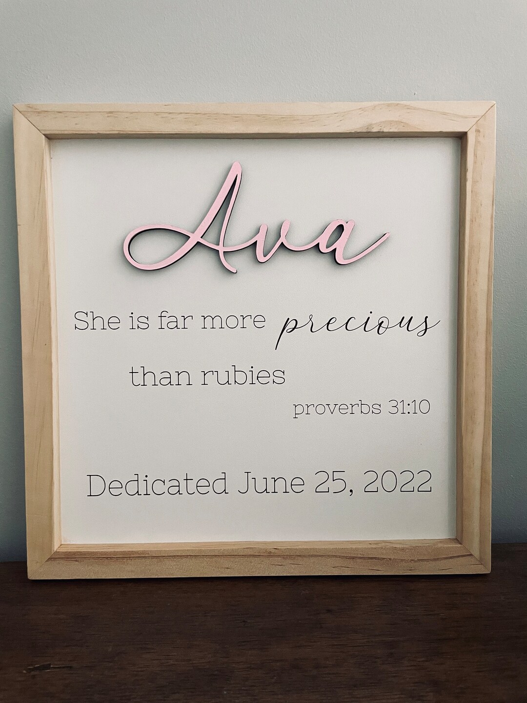 Personalized Baby Dedication Sign, Baby Baptism, Christening Gift - Etsy
