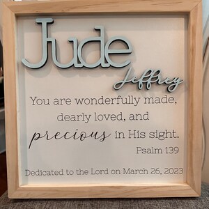 Personalized Baby Dedication Sign, Baby Baptism, Christening Gift - Etsy