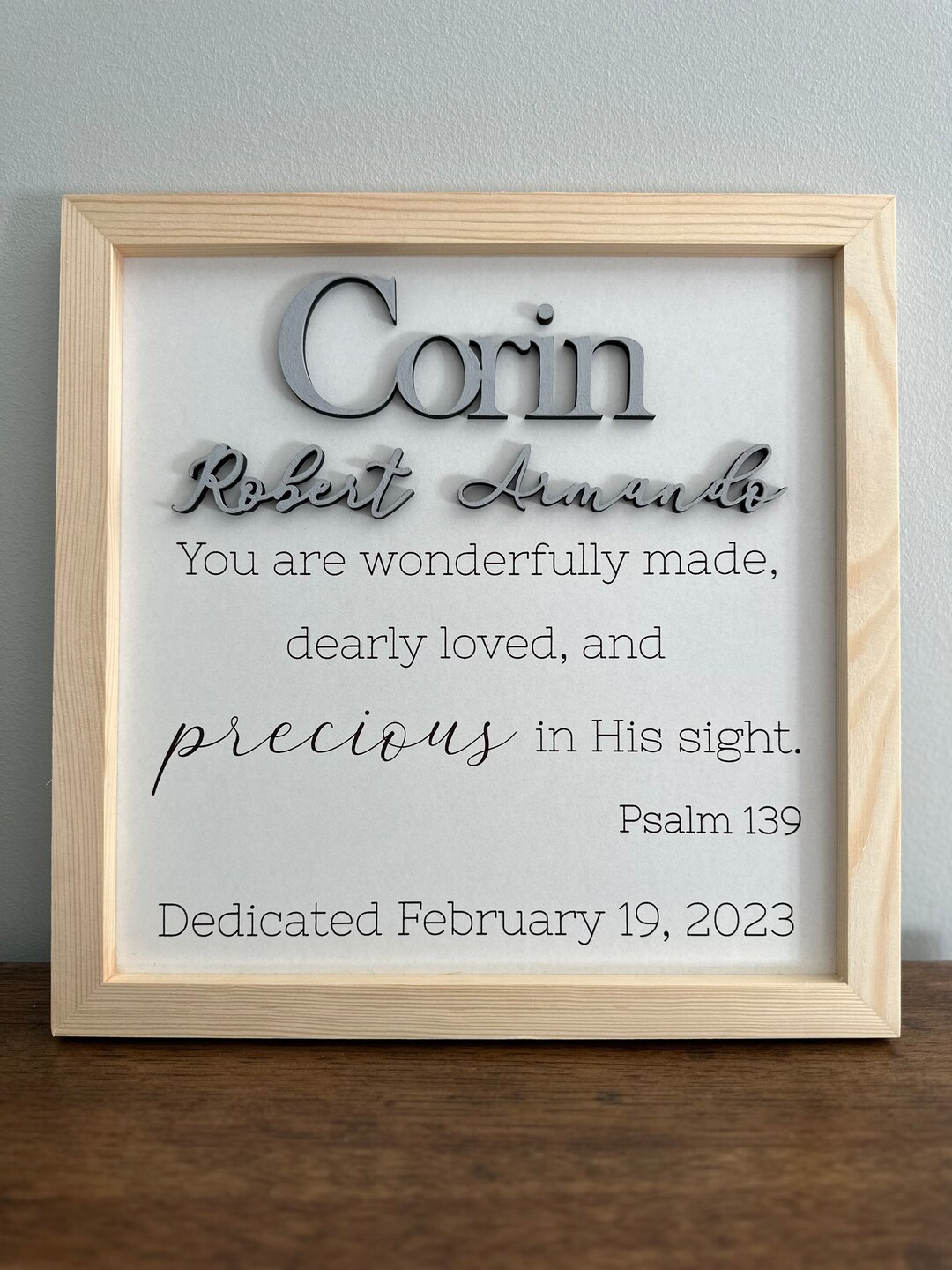 Personalized Baby Dedication Sign, Baby Baptism, Christening Gift - Etsy