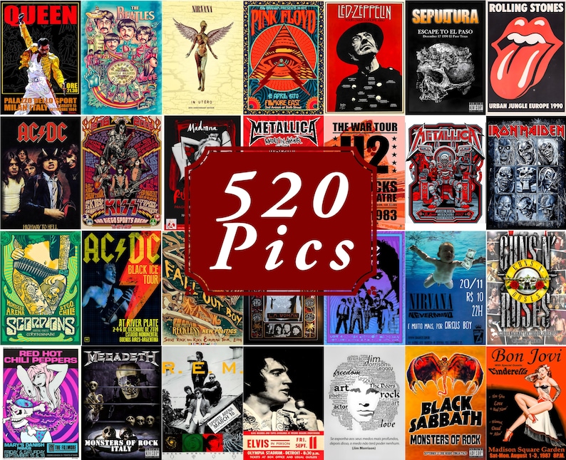 Music Consert Posters Vintage Band Posters Retro & Classic - Etsy