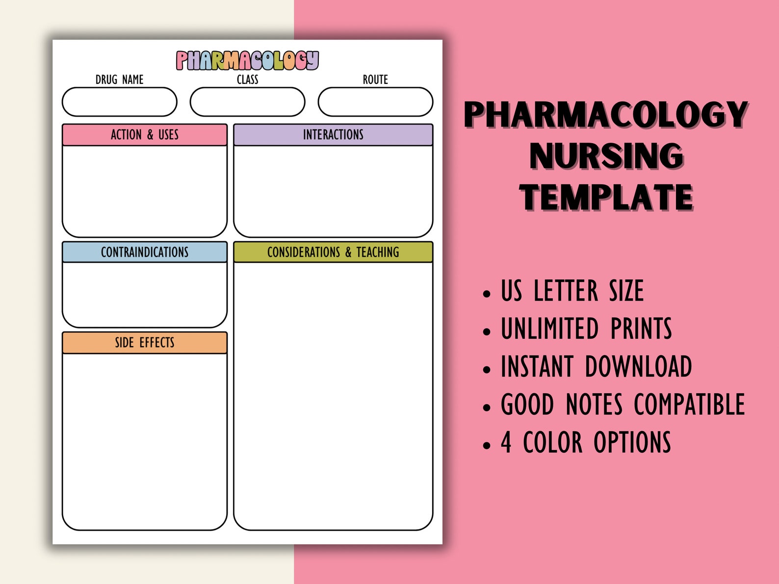 Pharmacology Nursing School Template Pdf, Drug Card Template for ...