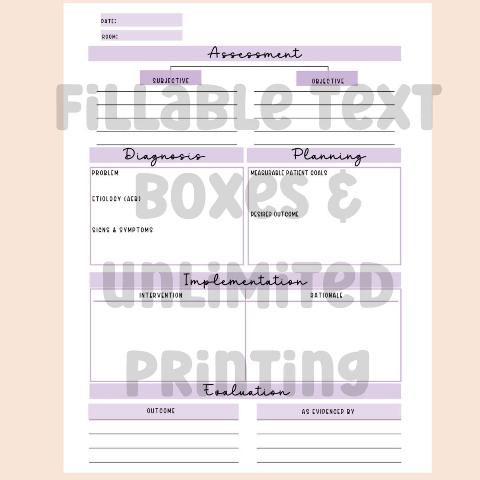 Printable Nursing Care Plan | the Nursing Process | Nursing Process ...