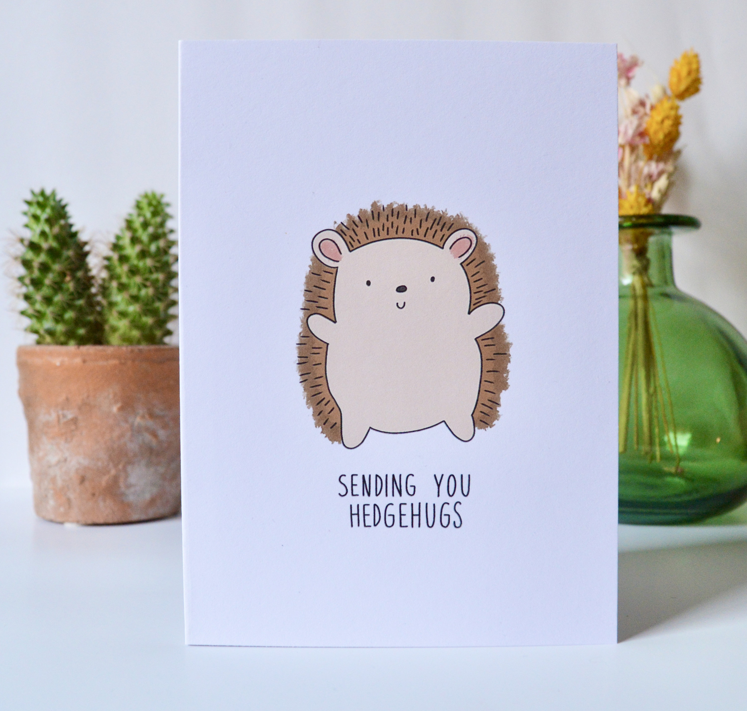 Get Well Soon Card Sorry Card Cute Card ‘sending You Hedgehugs!’ Pun ...