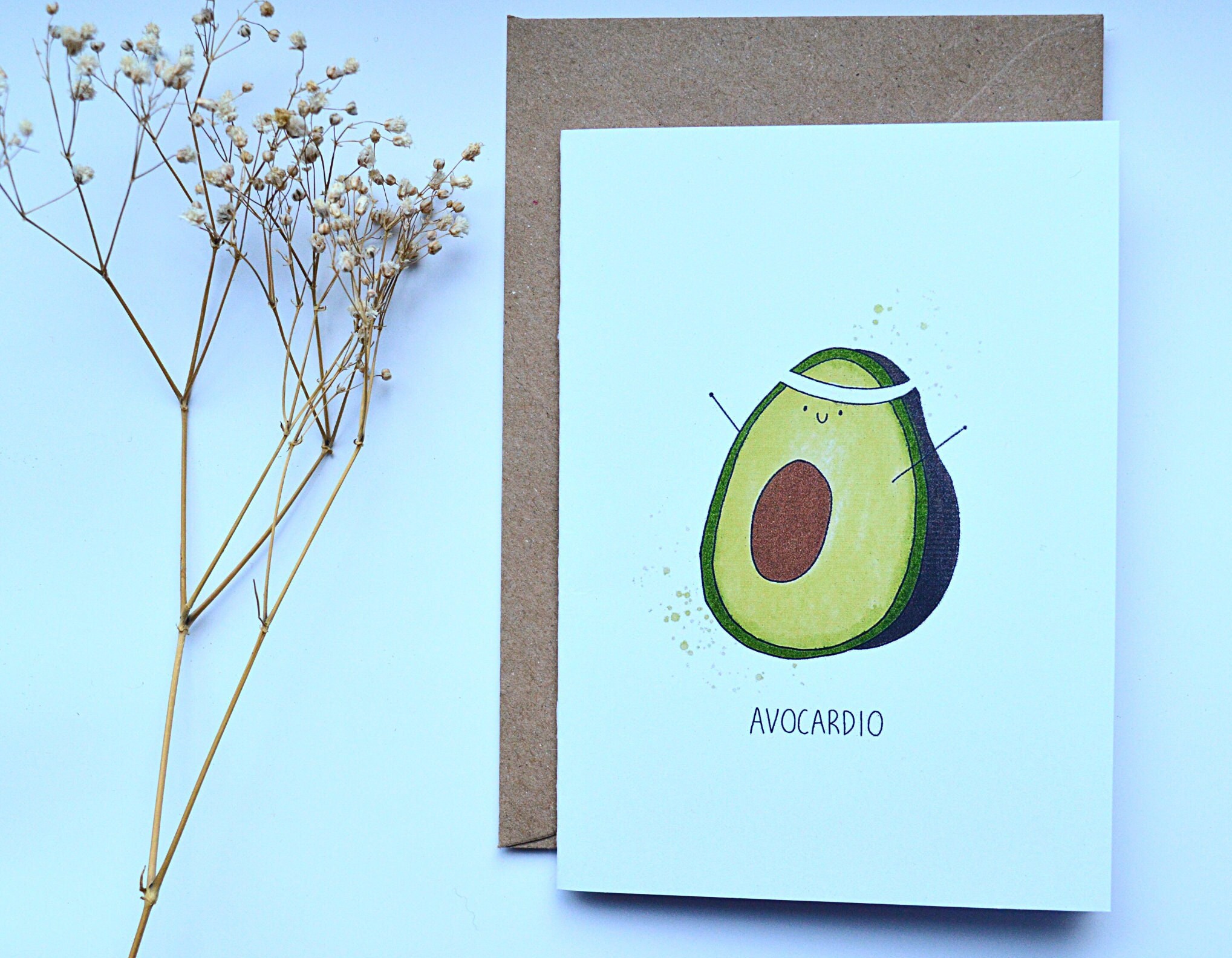 Avocado Card Fitness Funny Birthday Card Cute Birthday Card Friend ...