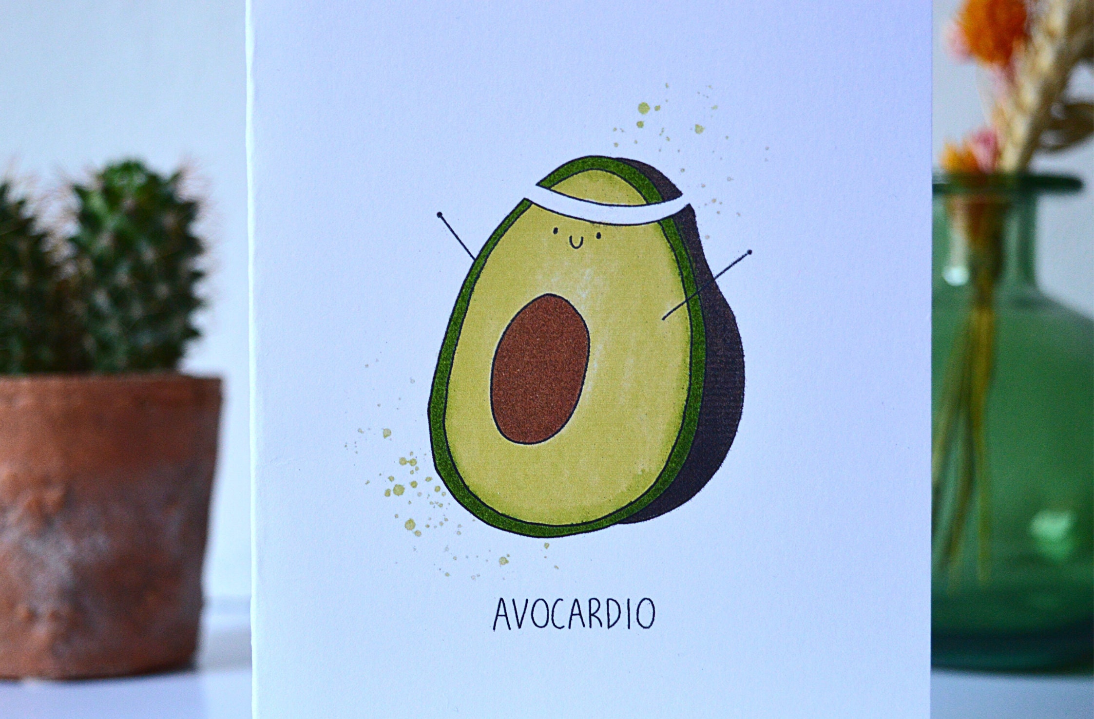 Avocado Card Fitness Funny Birthday Card Cute Birthday Card Friend ...