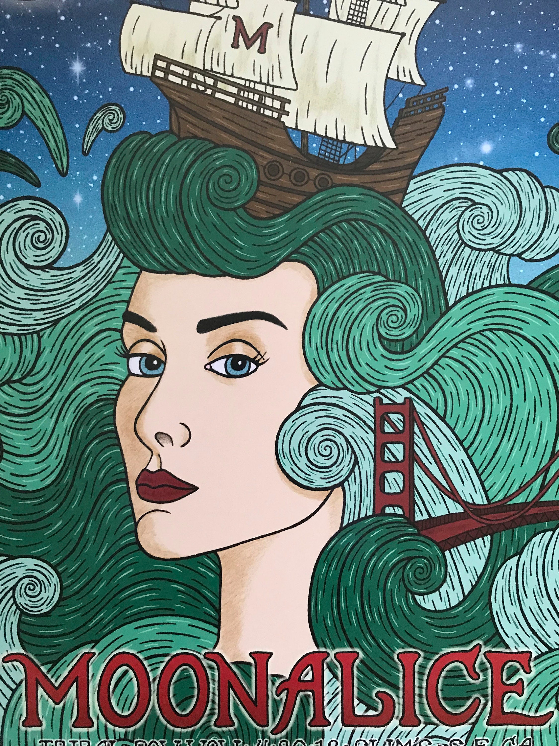 Moonalice Concert Poster, Music Poster, Poster Art, Rock Poster, San ...