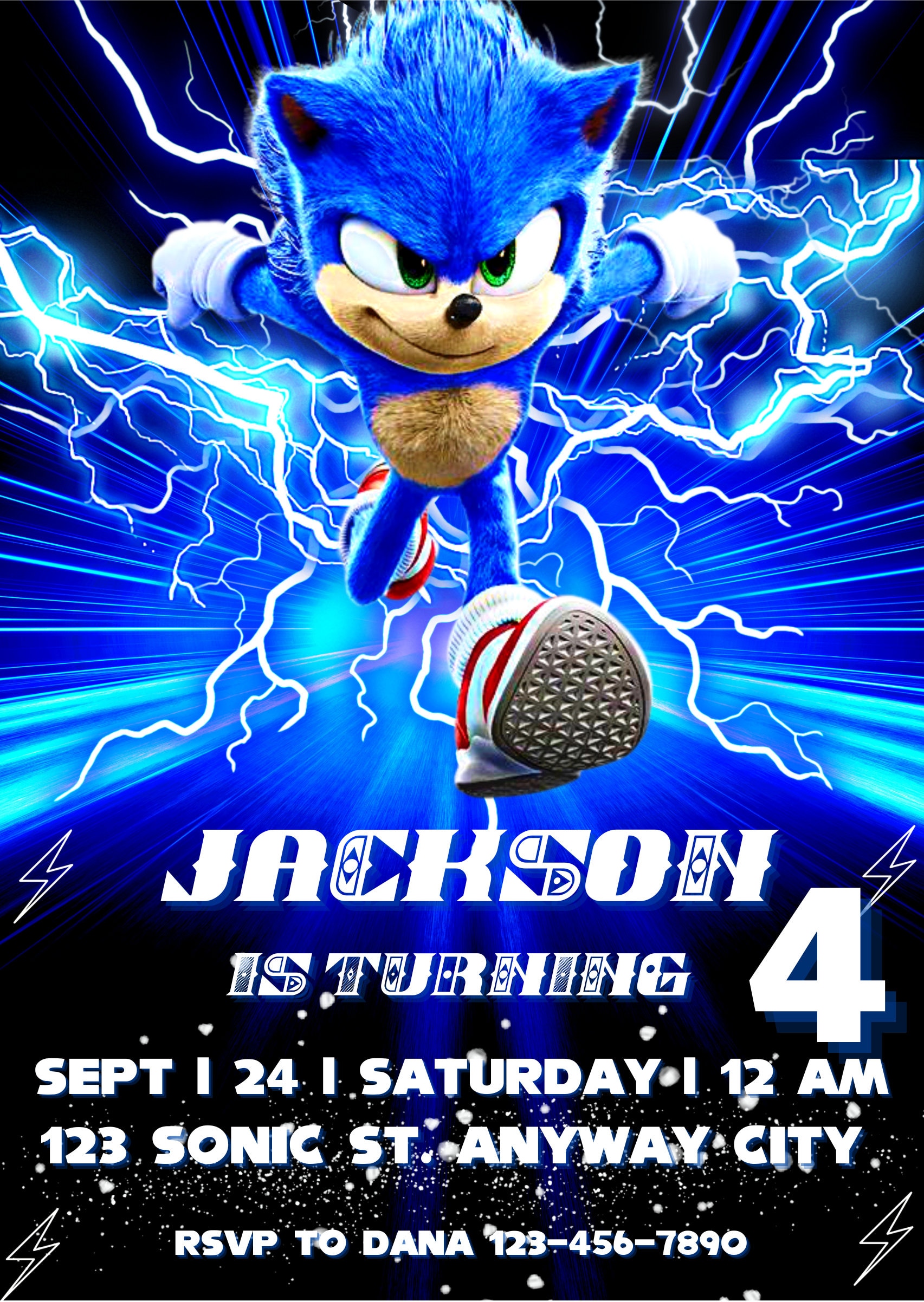Sonic the Hedgehog Birthday Invitation / Editable Sonic Invite / Kds ...