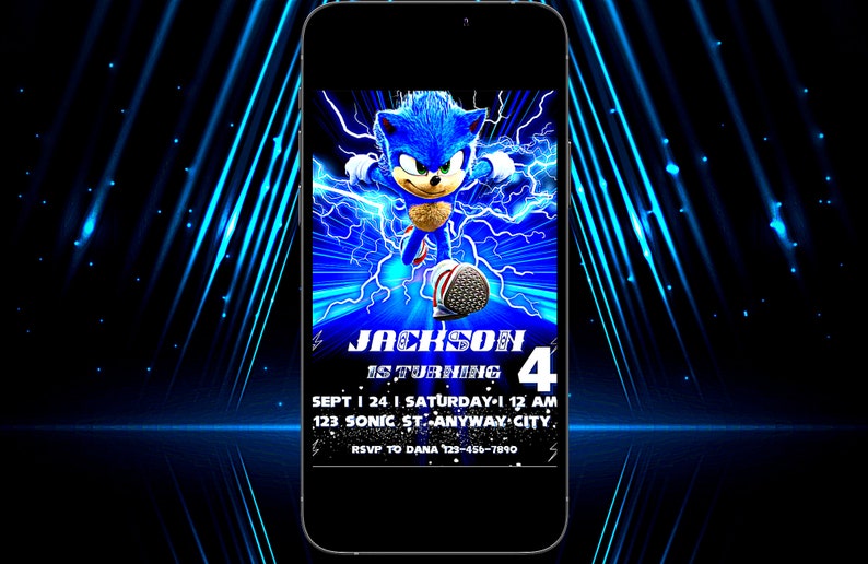 Sonic the Hedgehog Birthday Invitation / Editable Sonic Invite / Kds ...