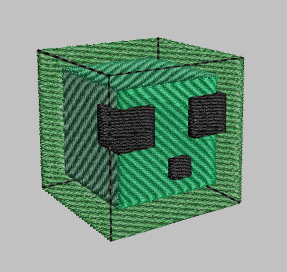 Minecraft Slime Embroidery Pattern Digital File - Etsy