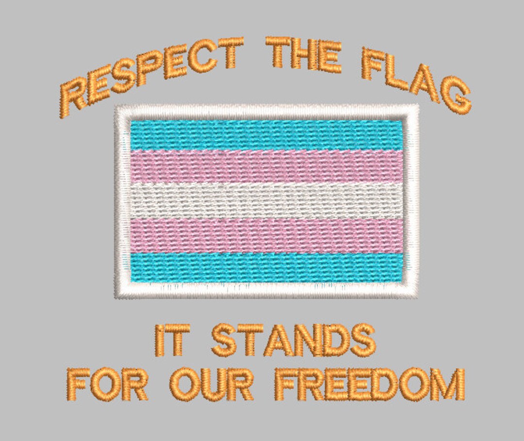 Transgender Flag Patch Embroidery Design digital File - Etsy