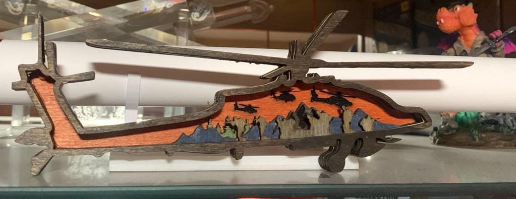 AH-64 Apache 3D Laser Cut Relief - Etsy