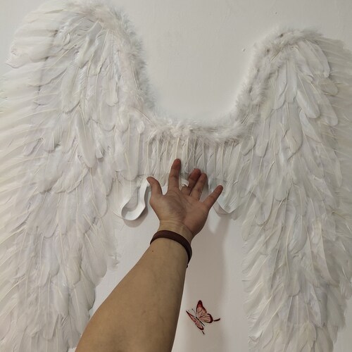 Angel Wings Hand Pasted Real Feather Wings Decoration Home - Etsy