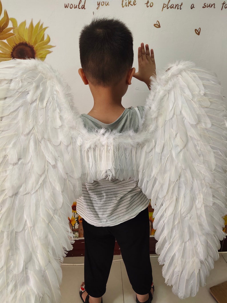 Angel Wings Hand Pasted Real Feather Wings Decoration Home - Etsy