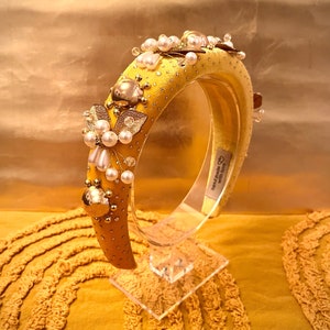 Queen Helen Crown - Handmade Headpiece - Yellow Luxury Headband ...