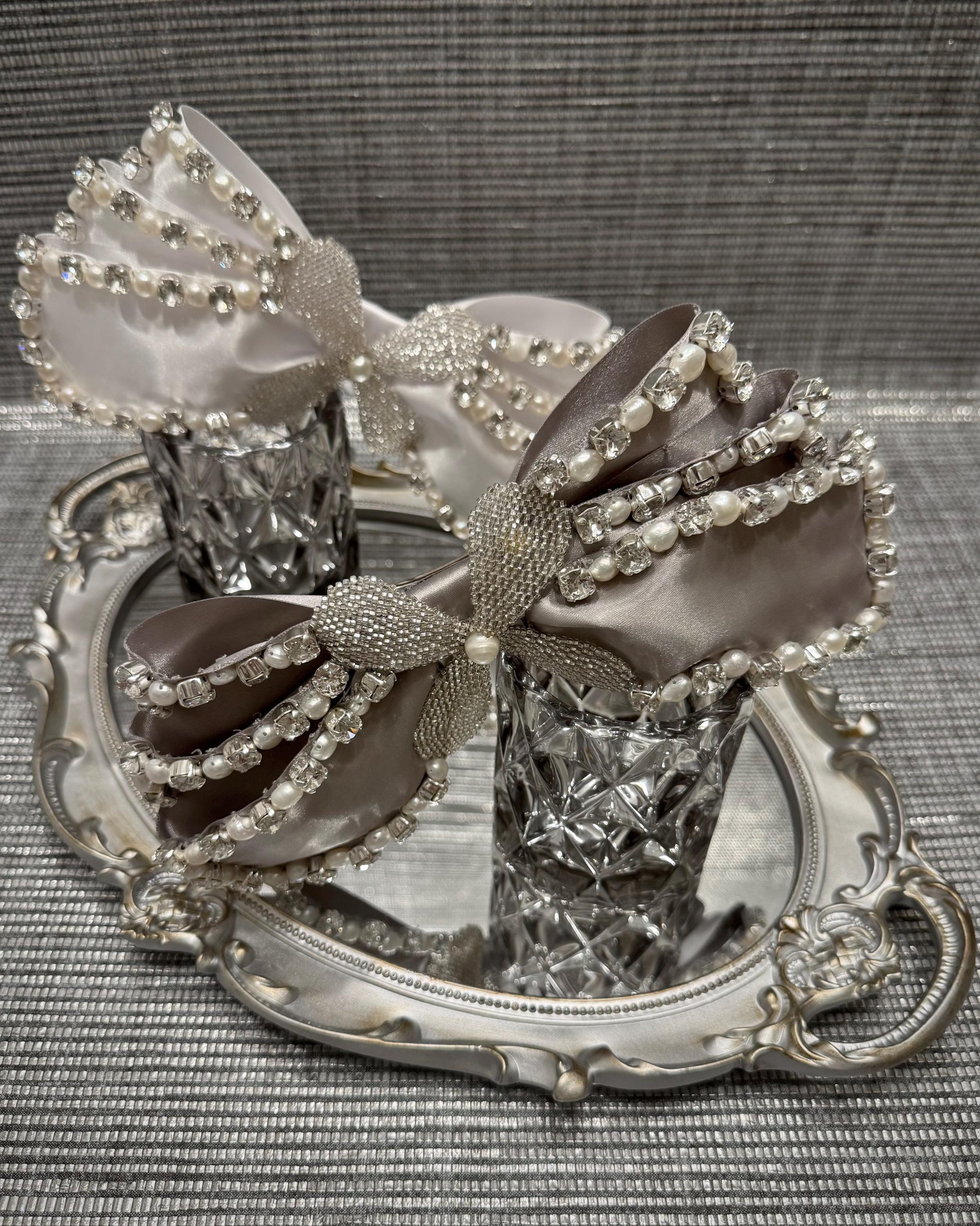 Loire Valley Bows - Emily in Paris - White & Silver Bows - Flower Bows ...