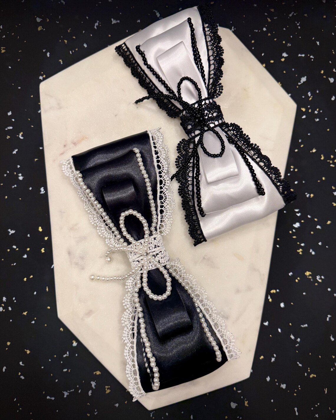 Oh La La Bows - Emily in Paris - Black & White Hair Bows - Luxury Hair ...