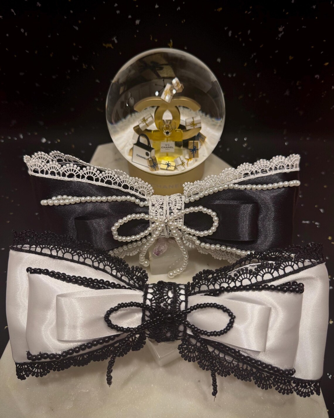 Oh La La Bows - Emily in Paris - Black & White Hair Bows - Luxury Hair ...