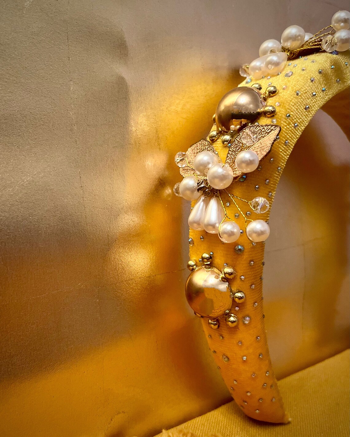 Queen Helen Crown - Handmade Headpiece - Yellow Luxury Headband ...