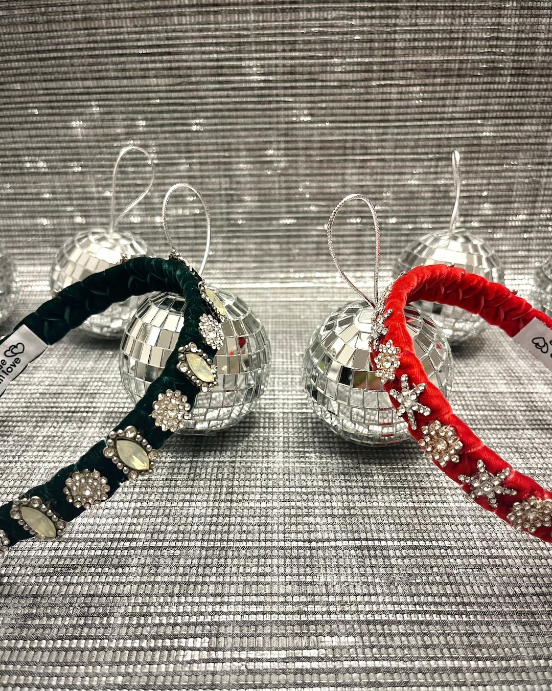 Twinkle Crowns - Embellished Velvet Headbands - Red and Green Headbands ...