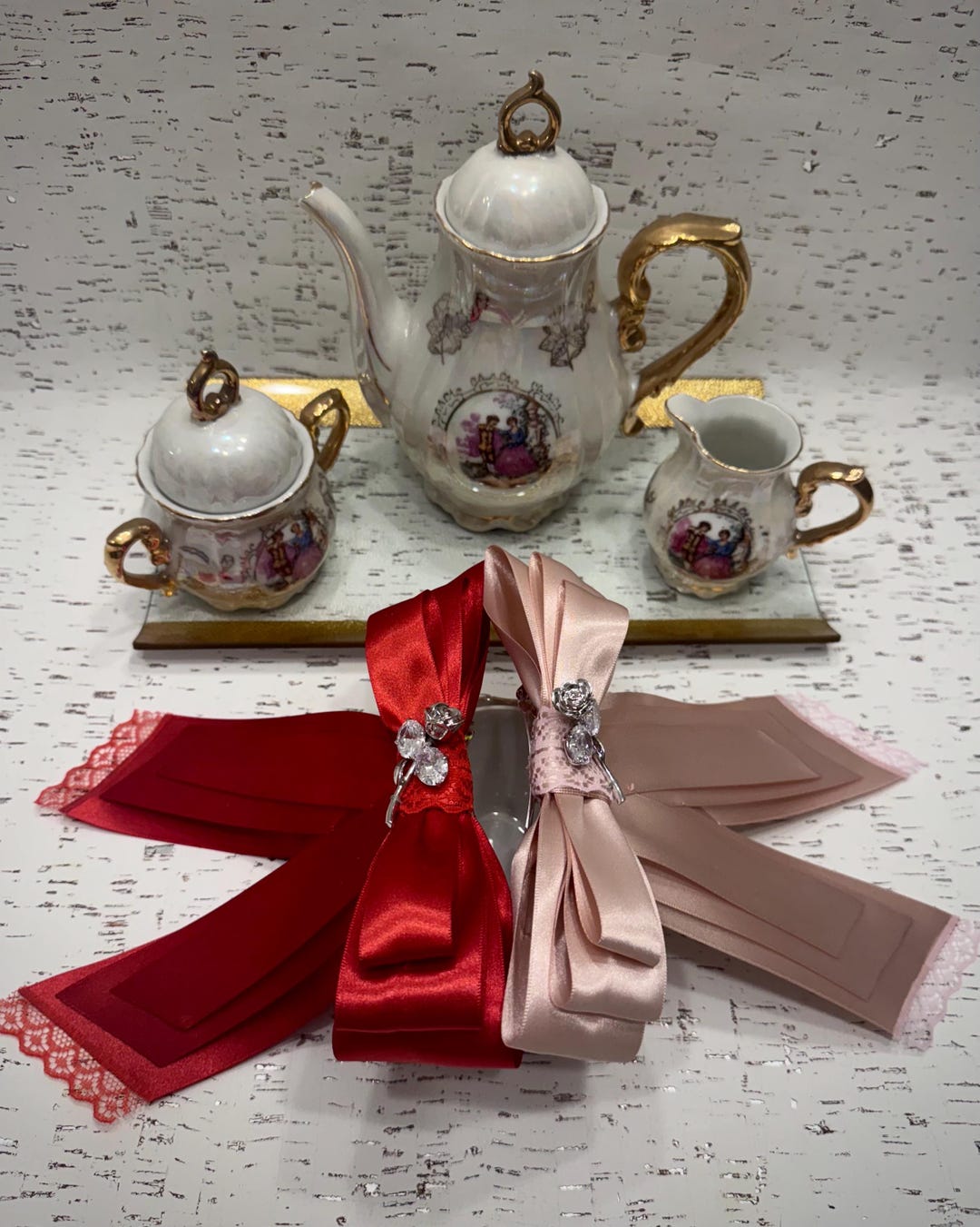 Café De Flore Bows - Emily in Paris - Pink & Red Bows - Flower Bows ...