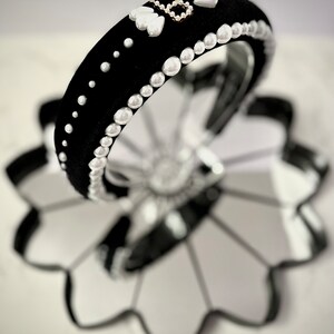 Queen Anne Crown - Handmade Headpiece - Black Luxury Headband - Jeweled ...