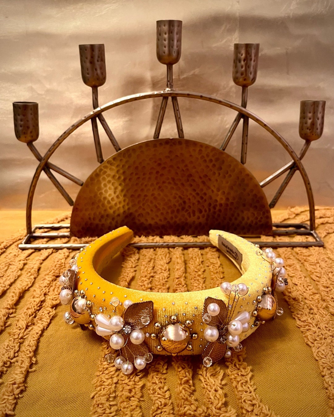 Queen Helen Crown - Handmade Headpiece - Yellow Luxury Headband ...