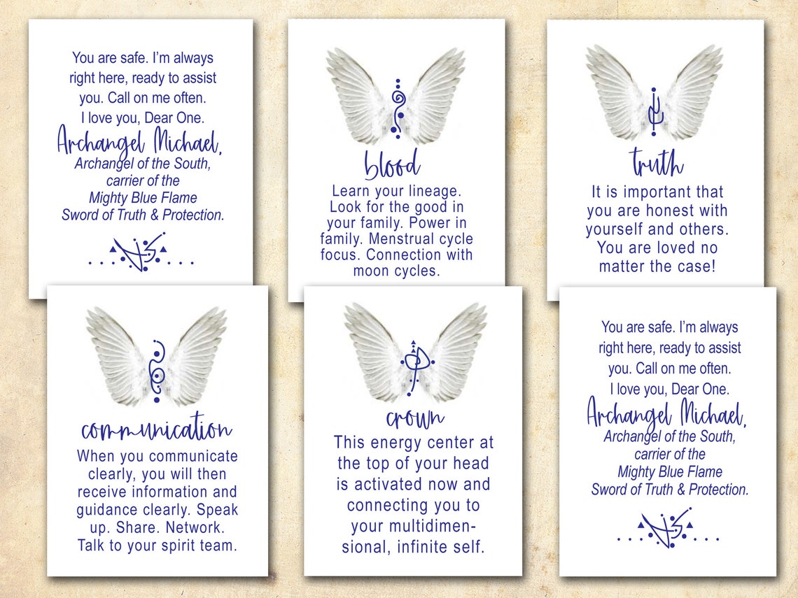 Archangel Michael Downloadable Pages to Cut Into Cards | Light Language ...