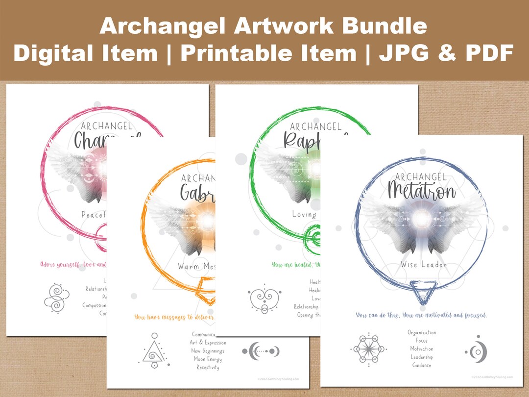 Seven Archangels Spiritual Art Downloadable Informational Pages ...