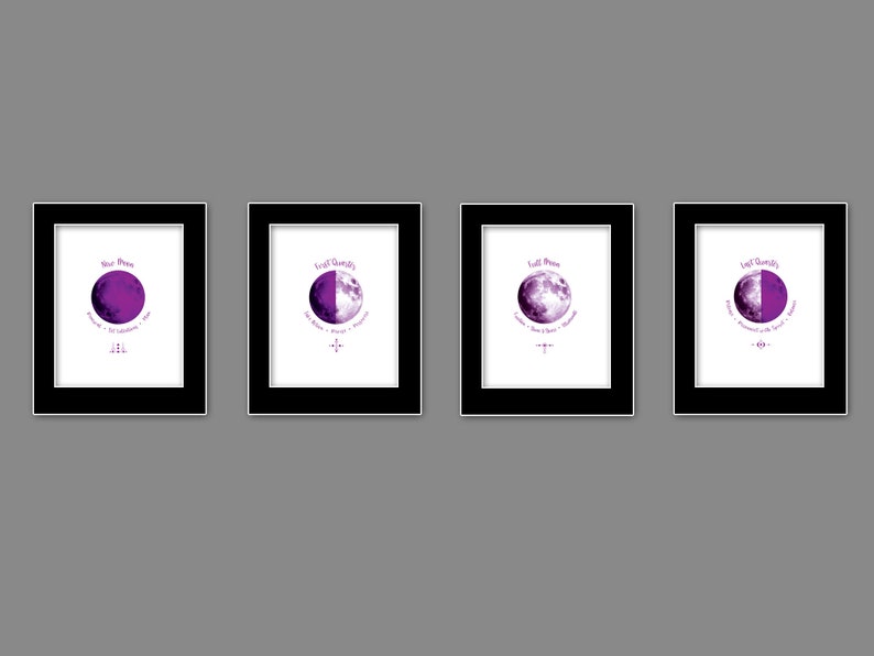 Moon Phase Designs Moon Phases Poster Moon Art Digital Download Moon ...