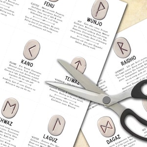 Viking Runes Downloadable Pages to Cut Into Cards Runes Digital Bundle ...