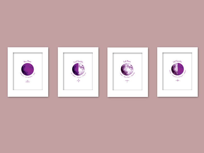 Moon Phase Designs Moon Phases Poster Moon Art Digital Download Moon ...