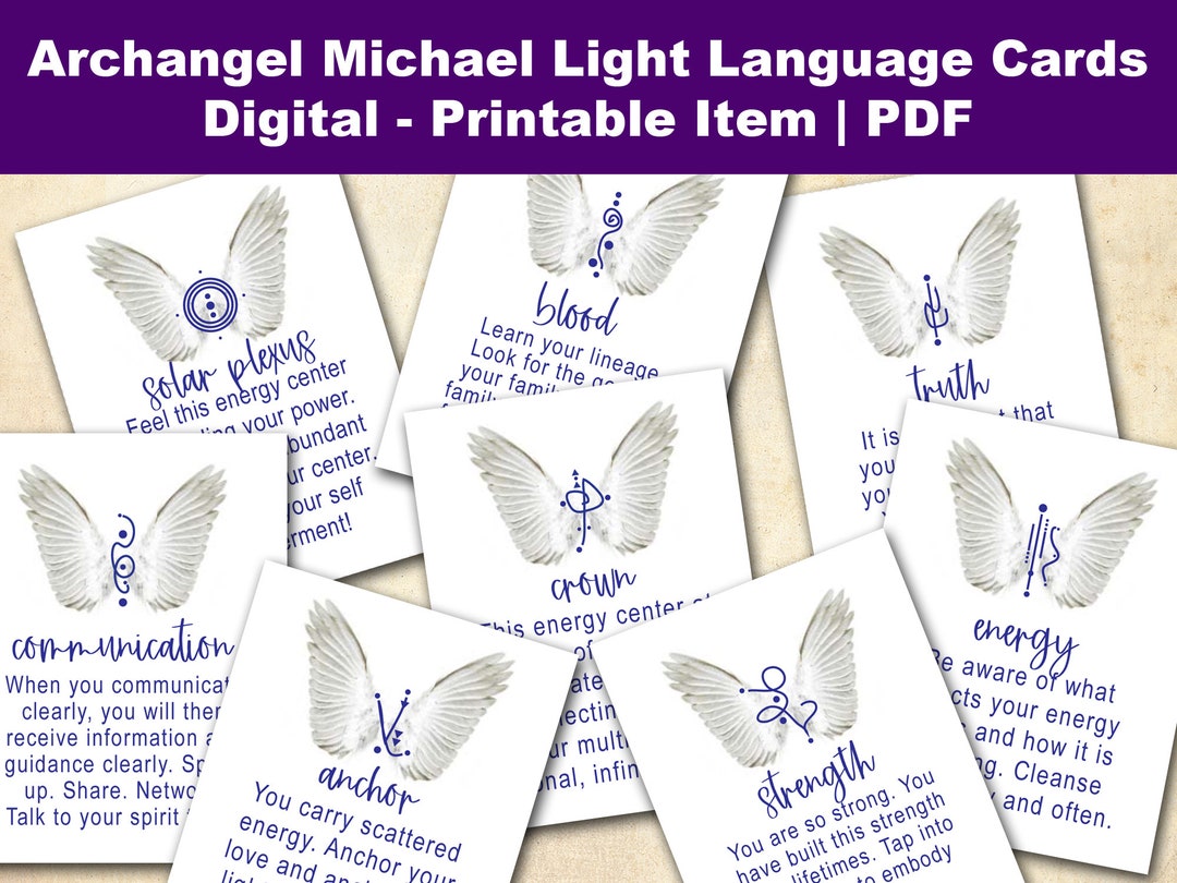 Archangel Michael Downloadable Pages to Cut Into Cards | Light Language ...