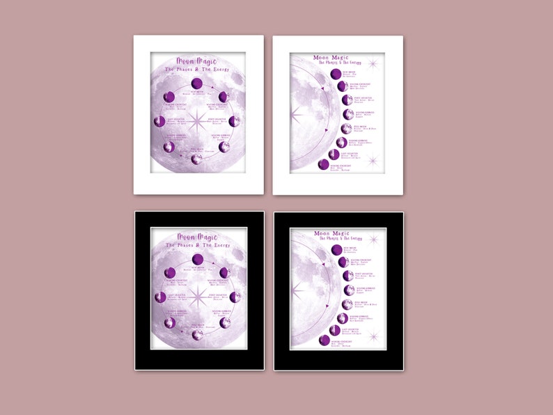 Moon Phase Designs Moon Phases Poster Moon Art Digital Download Moon ...