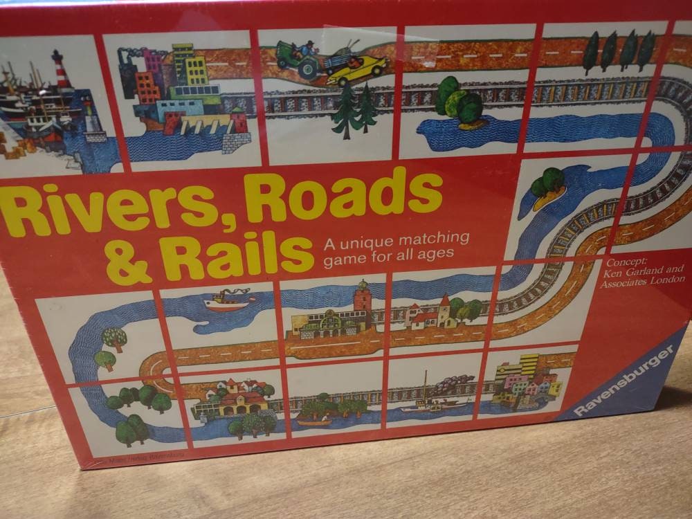 Rivers, Roads & Rails A Unique Matching Game Ravensburger Vintage 1989 ...