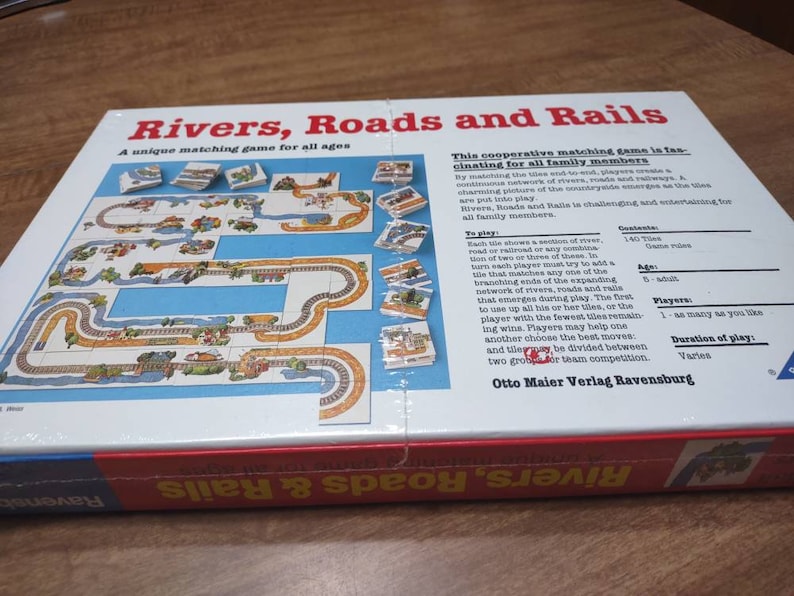 Rivers, Roads & Rails A Unique Matching Game Ravensburger Vintage 1989 ...