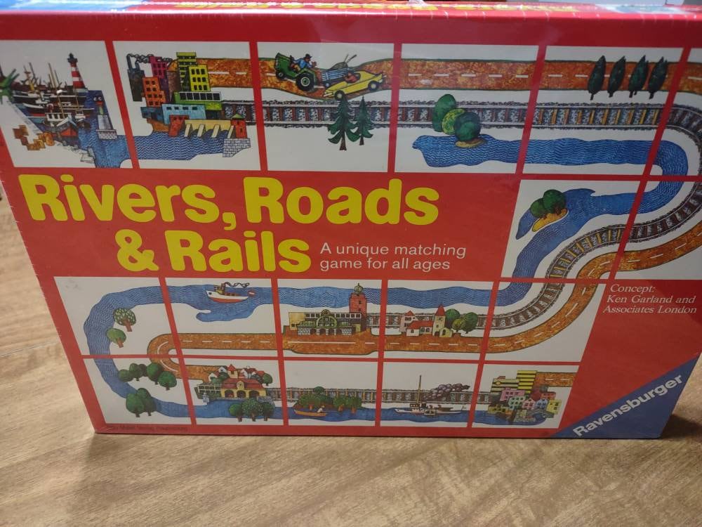 Rivers, Roads & Rails A Unique Matching Game Ravensburger Vintage 1989 ...