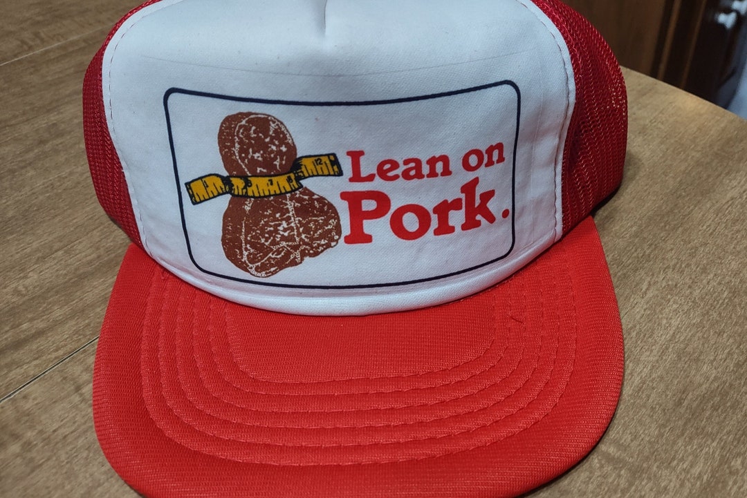 VINTAGE Lean on Pork Mesh Snapback Cap Hat Great for Farmer, Butcher ...