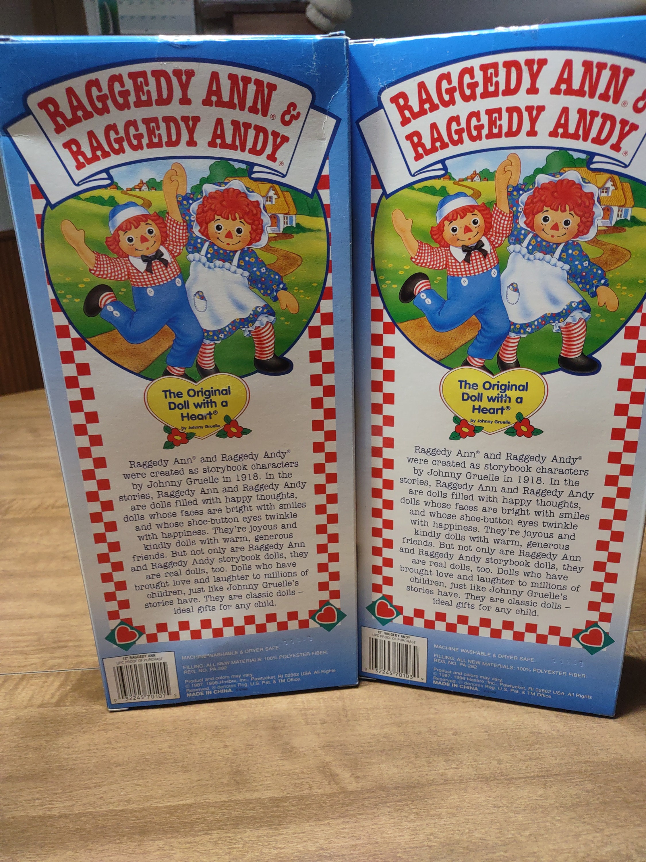 Raggedy Ann and Andy Vintage 1996 Hasbro 12-in Dolls New in Boxes for ...