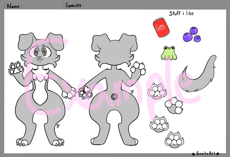 Custom Furry Reference Sheet - Etsy