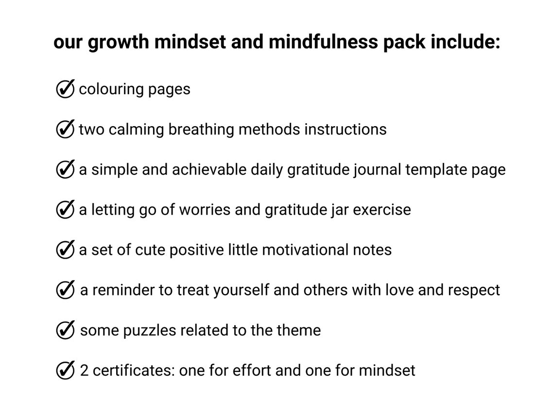 Growth Mindset and Mindfulness Colouring Sheets and Activity - Etsy