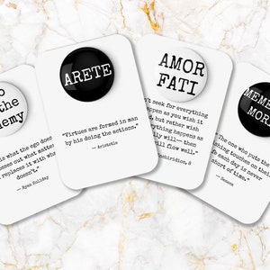 4 X Stoicism Badges Set Little 25mm Pin Badges With Stoic Reminders ...