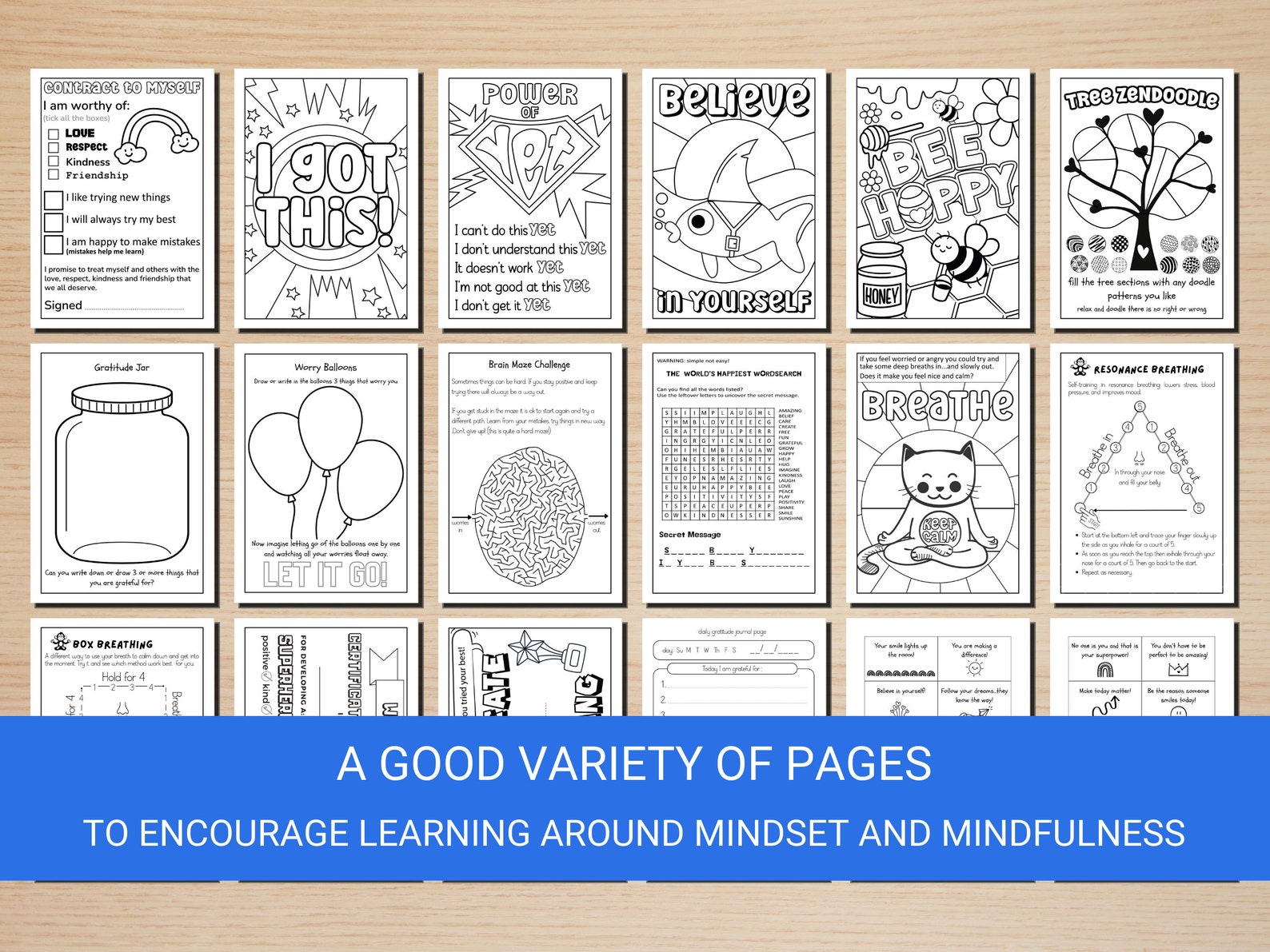 Growth Mindset and Mindfulness Colouring Sheets and Activity - Etsy
