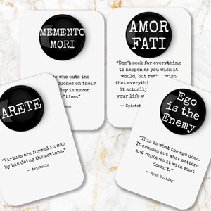 4 X Stoicism Badges Set Little 25mm Pin Badges With Stoic Reminders ...