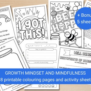 Growth Mindset and Mindfulness Colouring Sheets and Activity Pack ...