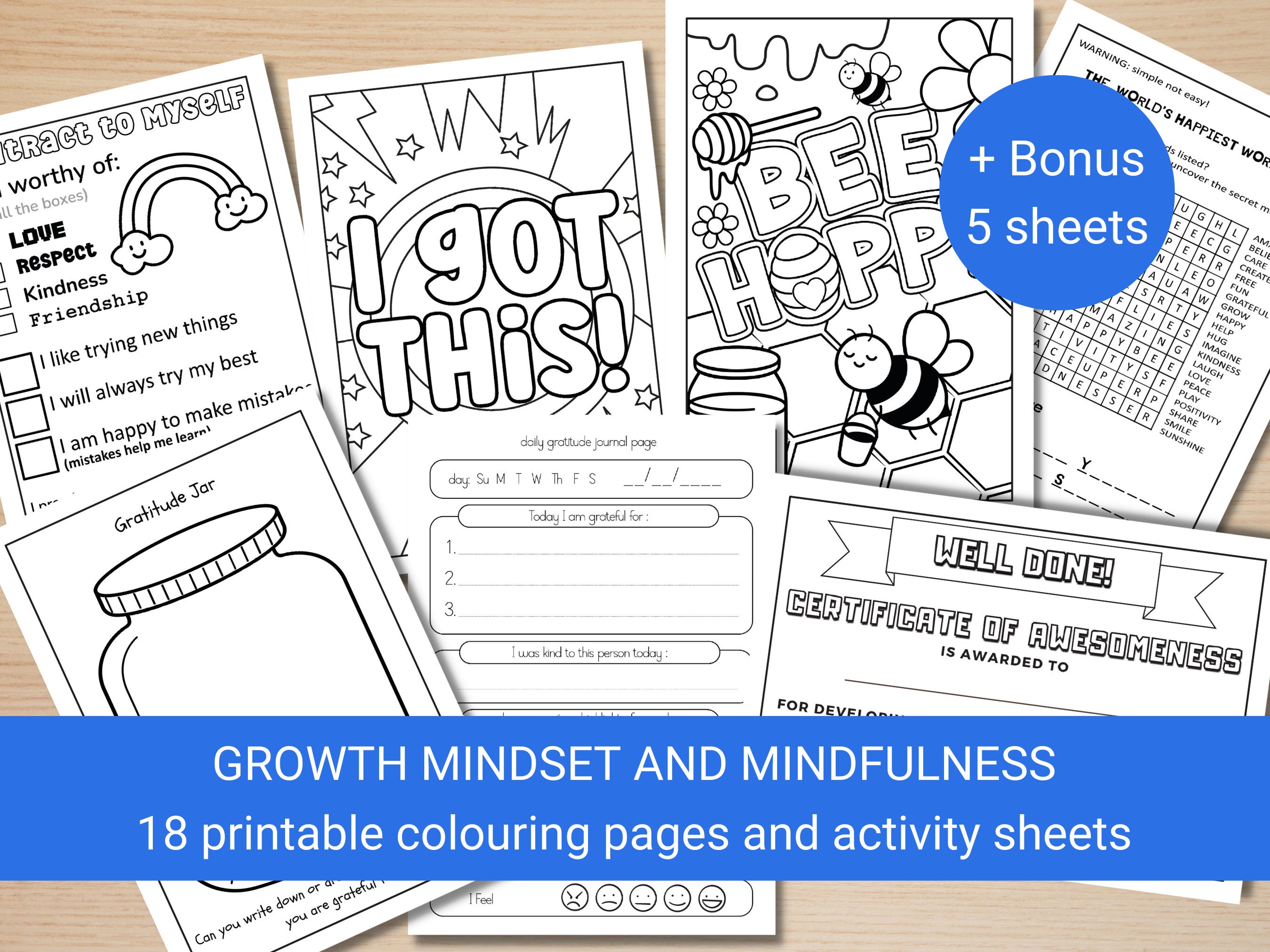 Growth Mindset and Mindfulness Colouring Sheets and Activity - Etsy