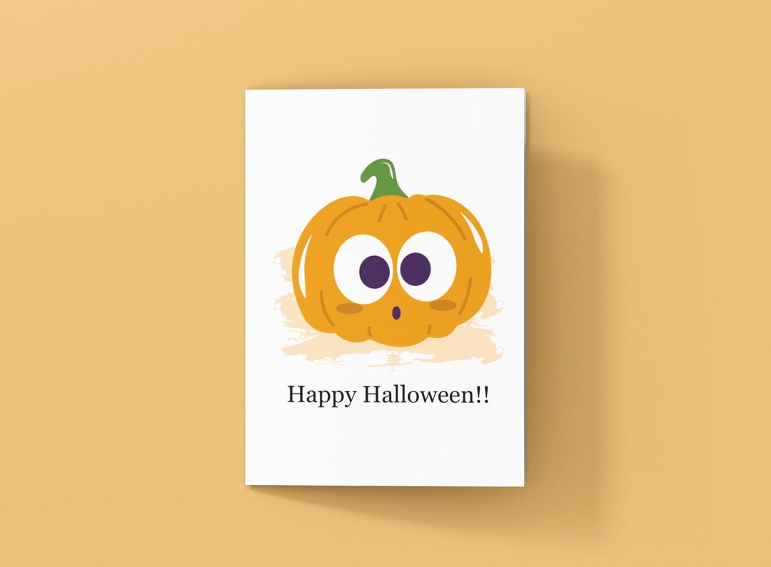 Printable Happy Halloween Card / Instant Download PDF / Pumpkin Card ...