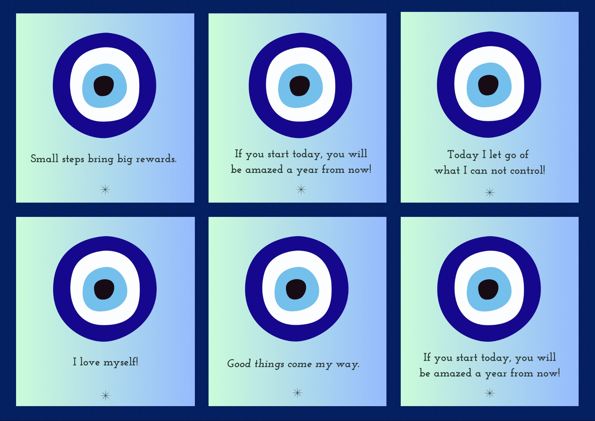41 Evil Eye Affirmation Cards (printable and Digital) - Etsy