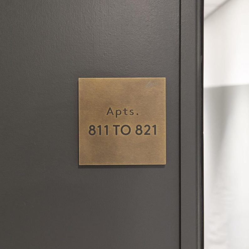 Custom Engraved Brass Plaque: Villa, Company, or House Number Sign - Etsy